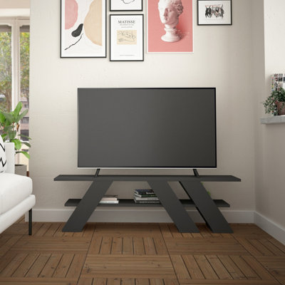 Decortie Fella Modern TV Stand Multimedia Centre TV Unit Anthracite ...
