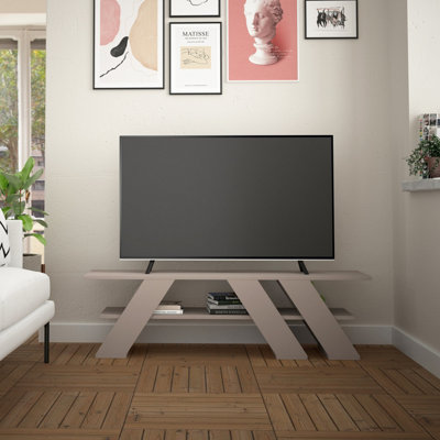 Decortie Fella Modern TV Stand Multimedia Centre TV Unit Mocha Grey ...