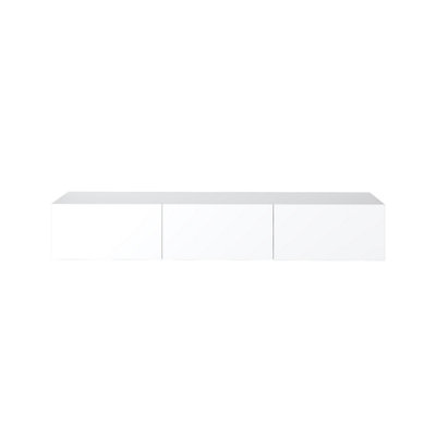 Decortie Francy Modern Wall Mounted TV Unit 55" Multimedia Centre White ...