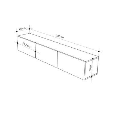 Decortie Francy Modern Wall Mounted TV Unit 55" Multimedia Centre White ...