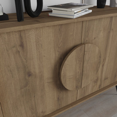 Decortie Gora Sideboard Modern Storage Cabinet with 2 Pull-open Doors ...
