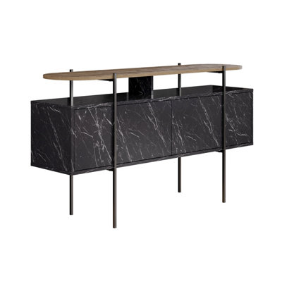 Decortie Hanley Modern Console Table Storage Cabinet with 4 Cabinets ...