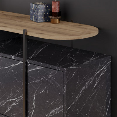 Decortie Hanley Modern Console Table Storage Cabinet with 4 Cabinets ...