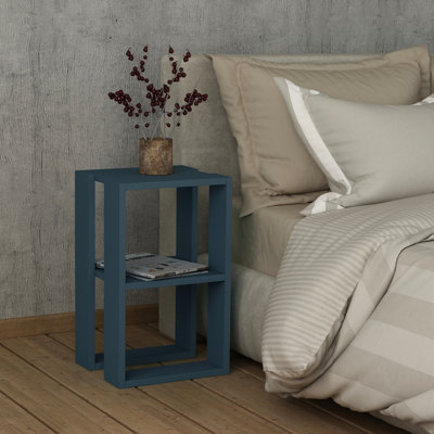 Decortie Lonie Modern Bedside Table Turquoise Blue 34cm Width Bedroom ...
