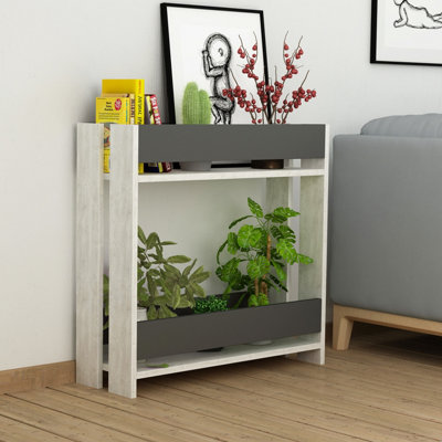 Decortie Massi Modern Plantstand Ancient White Anthracite Grey ...