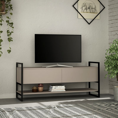 Decortie Metola Modern TV Unit Multimedia Centre Mocha Grey with ...