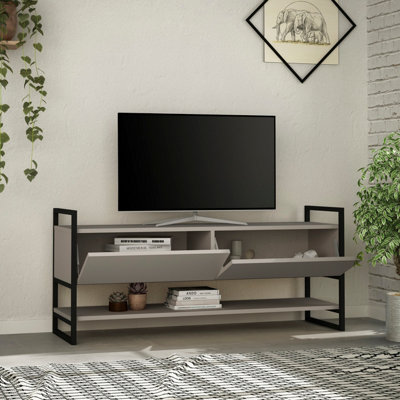 Decortie Metola Modern TV Unit Multimedia Centre Mocha Grey with ...