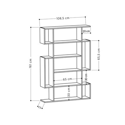 Decortie Mito Modern Bookcase Display Unit Stylish Storage Solution Oak ...
