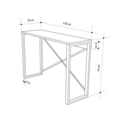 Decortie Modern Archie Console Table Retro Grey 110cm Narrow Entryway ...