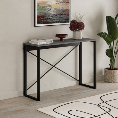 Decortie Modern Archie Console Table Retro Grey Black 110cm Narrow ...