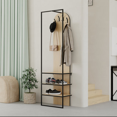 Decortie Modern Archy Hall Stand Coat Rack Hall Tree Stand with Shoe ...