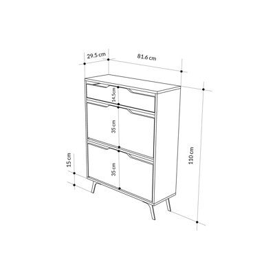 Decortie Modern Asta Shoe Cabinet White 2 Cabinet Storage for Shoes and ...