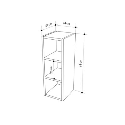 Decortie Modern Combayn 3 Cube Small Low Standing Book Shelf ...