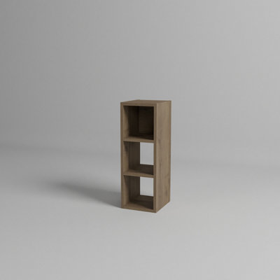 Decortie Modern Combayn 3 Cube Small Low Standing Bookshelf ...