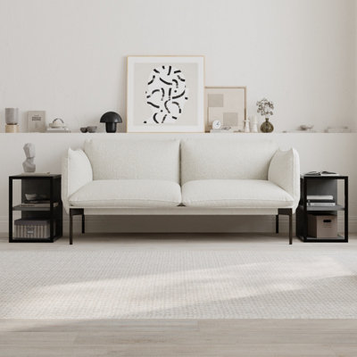 Decortie Modern Echo Set of 2 Sofa End Tables, 3-Tier Side Table with ...