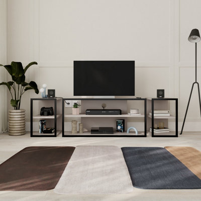 Decortie Modern Echo TV Unit Set for TVs up to 43-Inches w/ 2 Storage ...