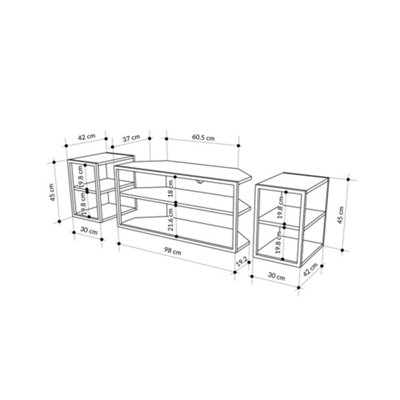 Decortie Modern Echo TV Unit Set for TVs up to 43 Inches with 2 Storage ...