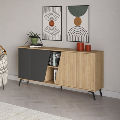 Decortie Modern Fiona Console Sideboard Storage Cabinet 180(W)cm Oak ...