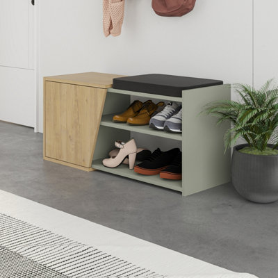 Decortie Modern Fiona Shoe Bench with Storage Space up to 6 Pair Shoes ...