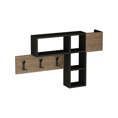 Decortie Modern Game Hanger Wall-mounted Anthracite Grey, Oak