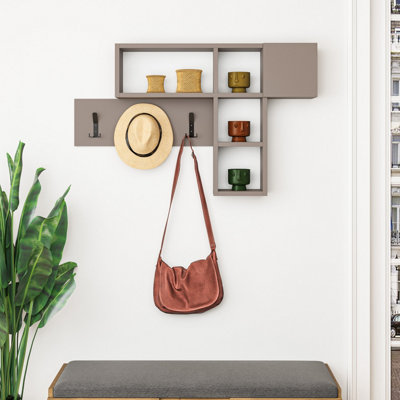 Decortie Modern Game Hanger Wall-Mounted Mocha Grey
