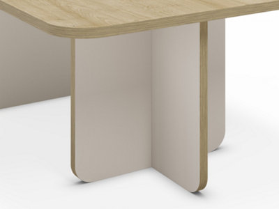 Decortie Modern Rectangular Curved Corners Coffee Table 100cm Centre ...