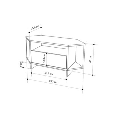 Decortie Modern Viva Corner TV Unit Shelf up to 36 Inch TVs Push to ...