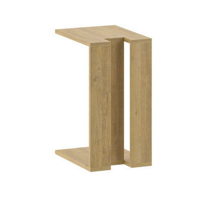 Decortie Muju Modern C Shape Table Oak Oak Oak Multipurpose H 57cm