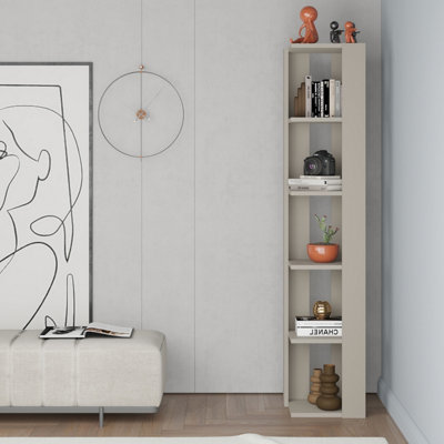 Decortie Nati Tall Corner Bookcase Modern Shelving Unit Space-Saving ...