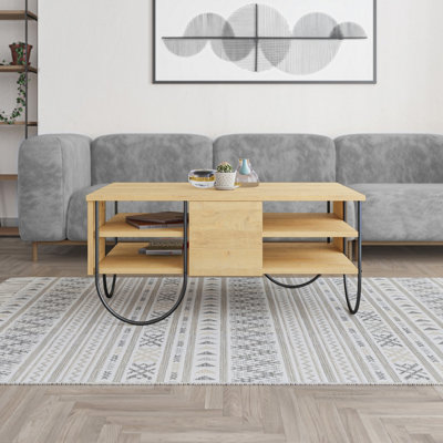 Decortie Norfolk Modern Coffee Table Oak Multipurpose H 43.6cm