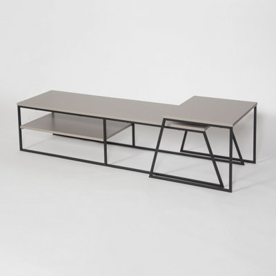 Decortie Pal Modern TV Unit Multimedia Centre Mocha Grey with Storage ...