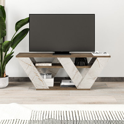 Decortie Pipralla Modern TV Stand Multimedia Centre TV Unit Dark Oak ...