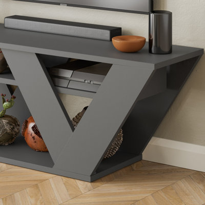Decortie Pipralla Modern TV Stand Unit with Shelves for Up to 43" TVs ...