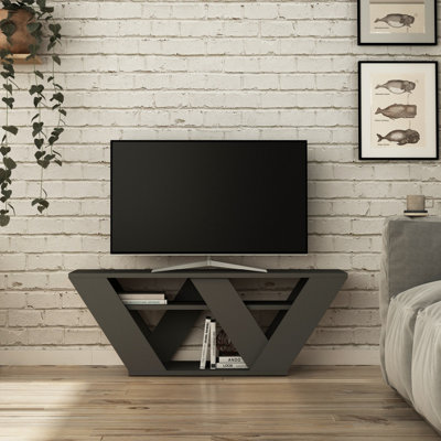Decortie Pipralla Modern TV Stand Unit with Shelves for Up to 43" TVs ...