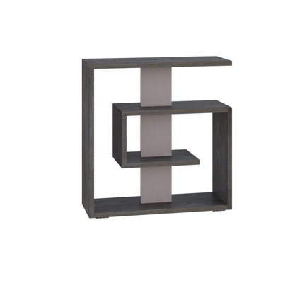 Decortie Saly Modern Side End Table 55cm Multipurpose Open Shelf Dark ...
