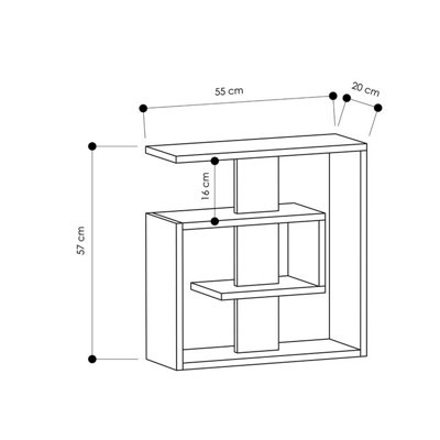 Decortie Saly Modern Side End Table 55cm Multipurpose Open Shelf Dark ...