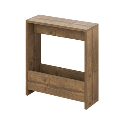 Decortie Simpi Dark Oak Effect Slim End Table with Magazine Rack (H) 60cm
