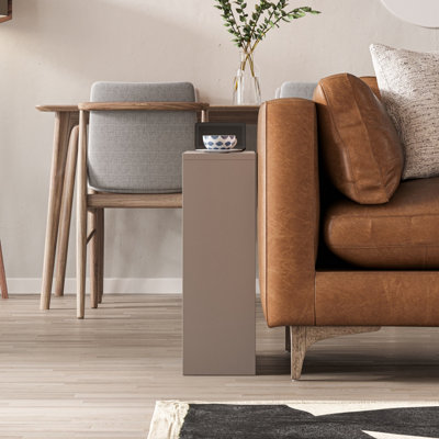 Decortie Simpi Modern Side End Table Mocha Grey Multipurpose with ...