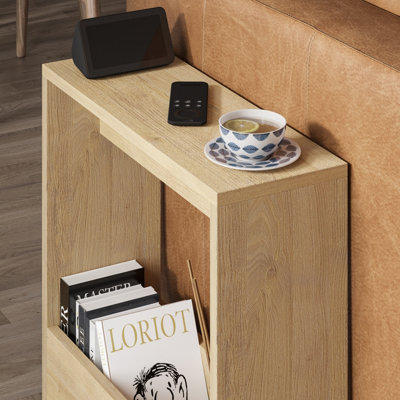 Decortie Simpi Modern Side End Table Oak Multipurpose with Creativeness ...