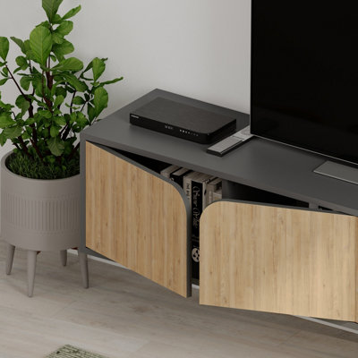 DECORTIE SPARK MODERN TV UNIT MULTIMEDIA CENTRE WITH STORAGE CABINET ...