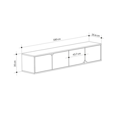 Decortie Spark Modern TV Unit Multimedia Centre with Storage Cabinet ...