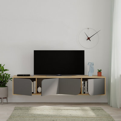 Decortie Spark Modern TV Unit Multimedia Centre with Storage Cabinet ...