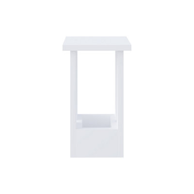 Decortie Tasos Side Table White Sturdy Particle Board Legs Living Room ...