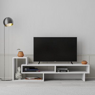 Decortie Tetra Modern TV Stand Multimedia Centre TV Unit White With ...