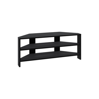 Decortie Thales Corner Modern TV Unit Entertainment Stand Black Wood 32 ...