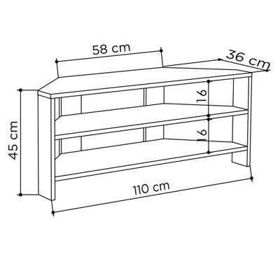 Decortie Thales Corner Modern TV Unit Entertainment Stand Dark Oak ...