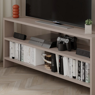 Decortie Thales Corner Modern TV Unit Multimedia Centre Mocha Grey 110cm