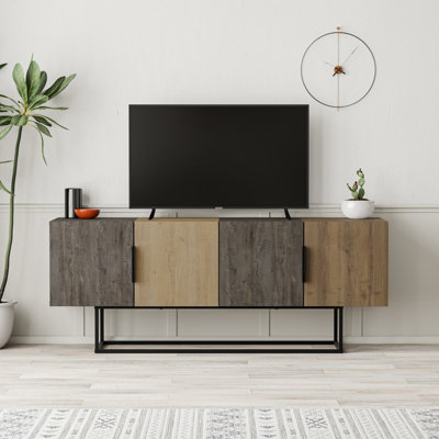 Decortie Tontini Modern TV Stand Multimedia Centre TV Unit Dark Coffee ...