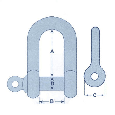 Dee Shackle Screw Pin Galvanised 3MM (Commercial Chain Connector ...