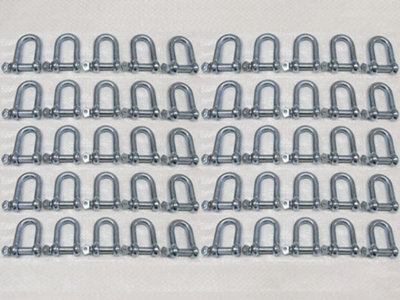 Dee Shackle Screw Pin Galvanised 5MM X50 (Commercial Chain Connector ...